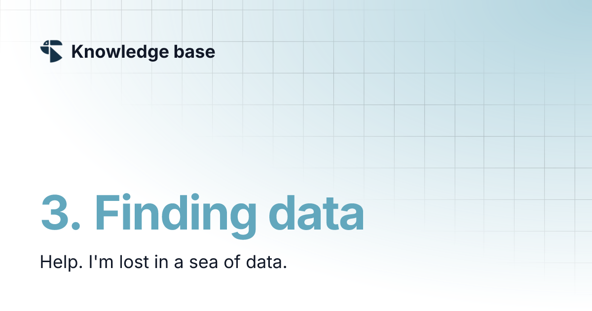3. Finding data | Knowledge base